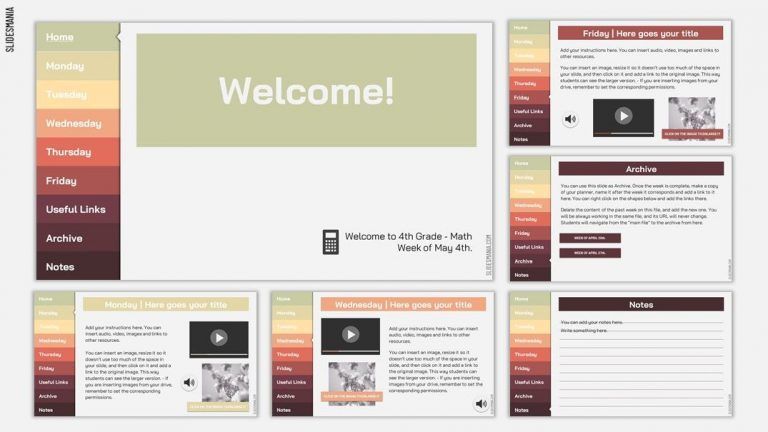Student digital weekly planner template. - SlidesMania