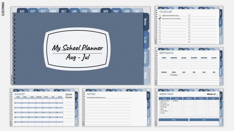 Free Google Slides or PowerPoint School Planner 2022-2023. - SlidesMania