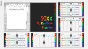 Rainbow, undated Digital Planner. - SlidesMania