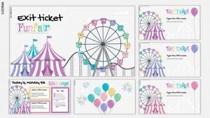 Exit ticket funfair | Free PowerPoint template & Google Slides theme
