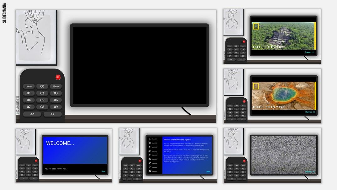 TV Remote Choice Board Free PowerPoint Template Google Slides Theme