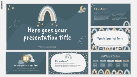 Boho chic rainbows | Free PowerPoint template & Google Slides theme