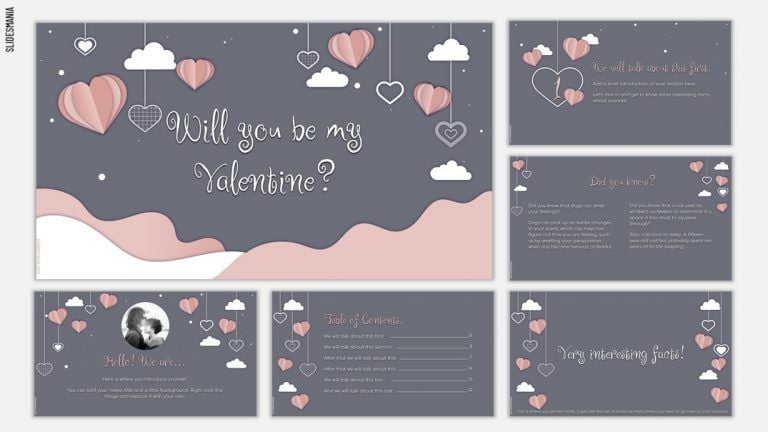 Will you be my Valentine? | Free PowerPoint template & Google Slides theme