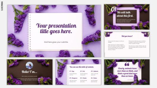 Purple wildflowers | Free PowerPoint template & Google Slides theme