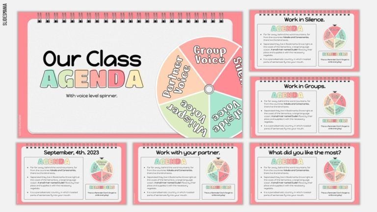 Class Agenda with animated voice level spinner | Free template for ...