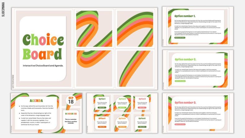 Free Interactive Choice Board Template And Agenda For Google Slides And 